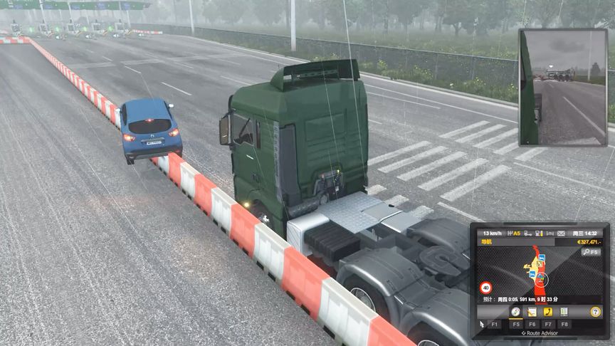 欧洲卡车模拟2:我只想看卡在路肩上的小轿车怎么下来,结果…