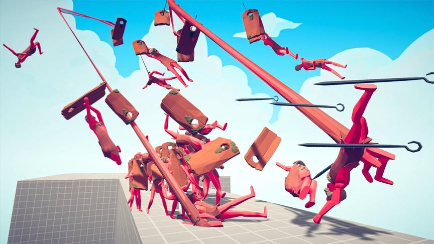 全面战争模拟器:场面鬼畜,4个铁棒投掷者VS一排单位!