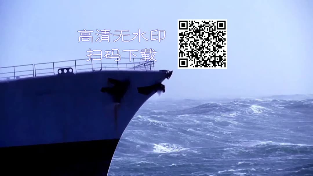 震撼大气军舰劈波斩浪航行大海波涛汹涌前进高清视频素材背景