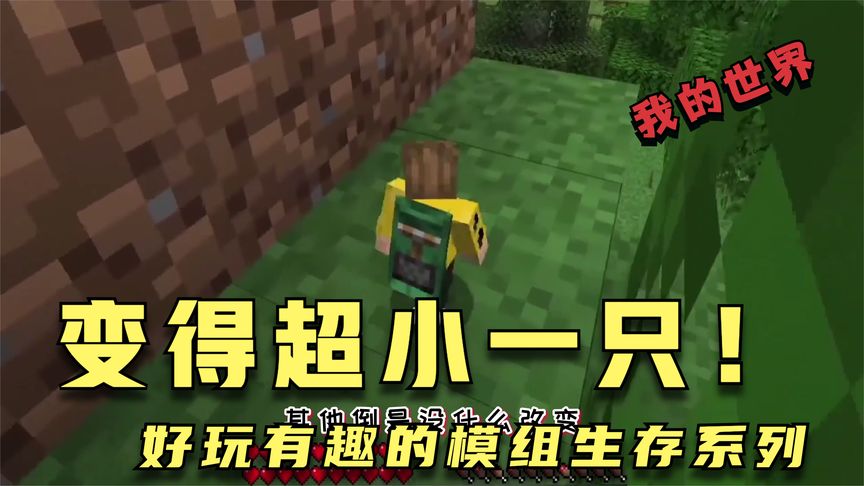 我的世界:体型只有鱼那么大是啥体验?超爆笑的模组生存解说视频