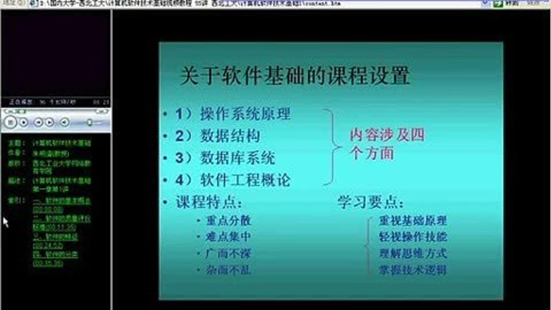 计算机软件技术基础视频教程 55讲 西北工大_H264高清_480x360