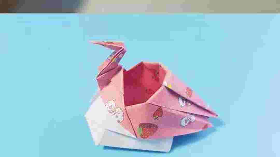 教你折纸千纸鹤收纳盒,简单漂亮,放东西方便