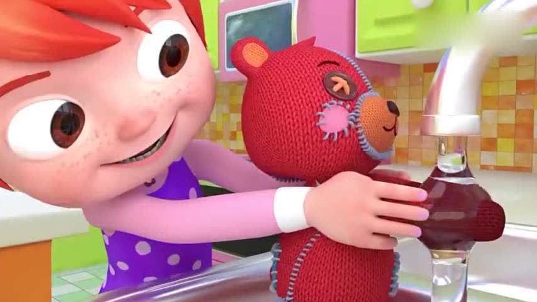 幼儿益智动漫:小宝宝爱干净,吃饭带上围裙,真是太讲卫生了