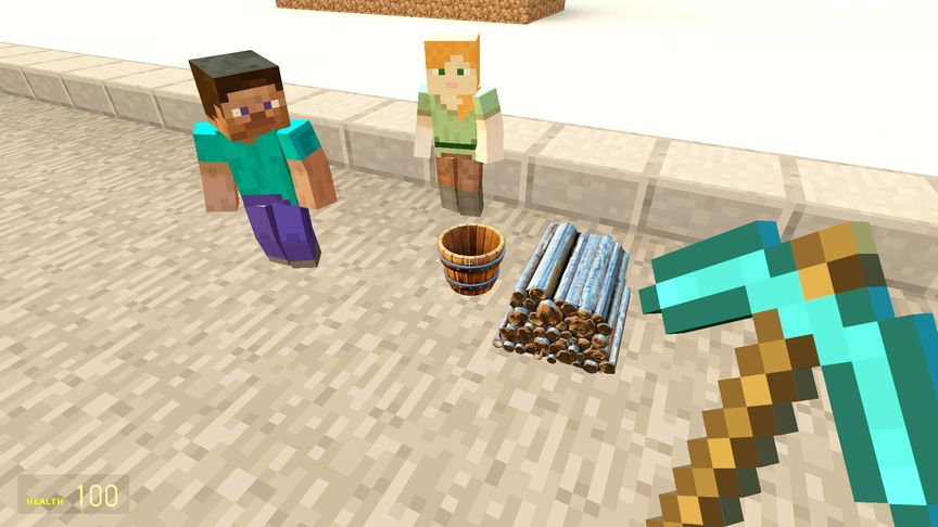 我的世界 史蒂夫去捡个柴火回来怎么变小了