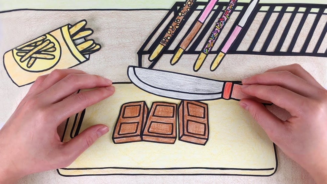 创意手绘定格动画 手绘画画“ 学习如何制作美味的巧克力棒