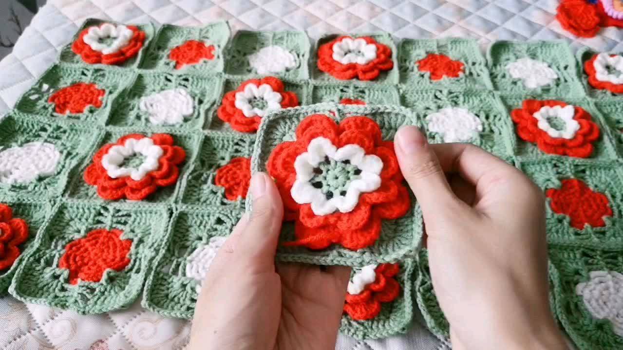 手工编织《森林玫瑰》织片教程更新(完)