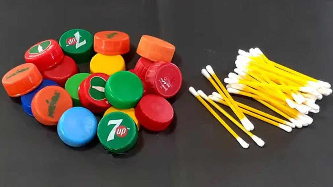 旧瓶盖、棉签新用途,简单的DIY手工制作,瞬间美得不要不要的