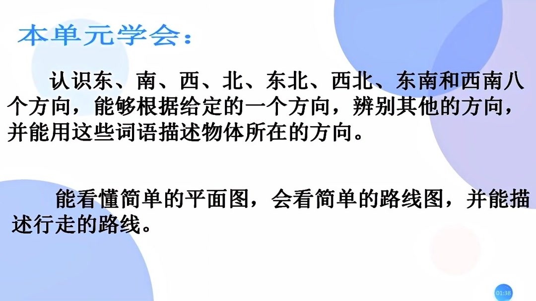 课时1三年级下第一章《位置与方向》整理与复习(南马 郎平)