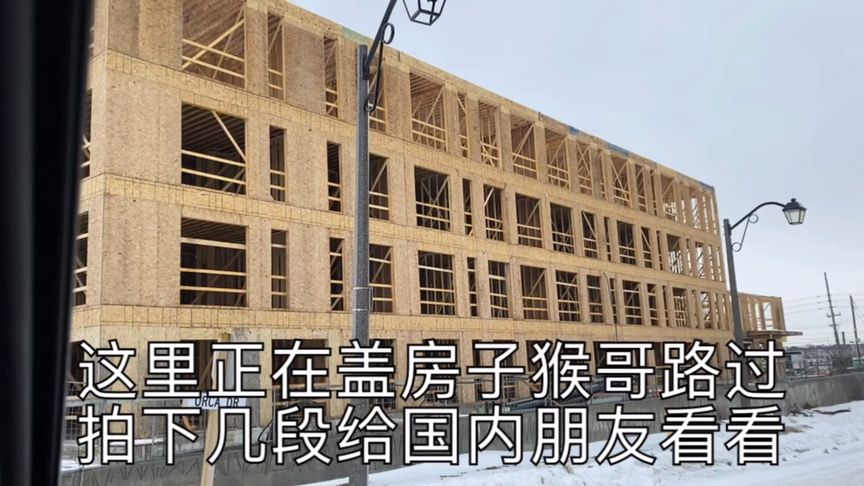 加拿大的房子都是木制结构,大家看看这片小区正在建的新房子