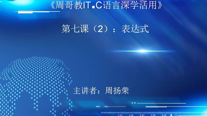 周哥教IT.C语言深学活用-7.2表达式