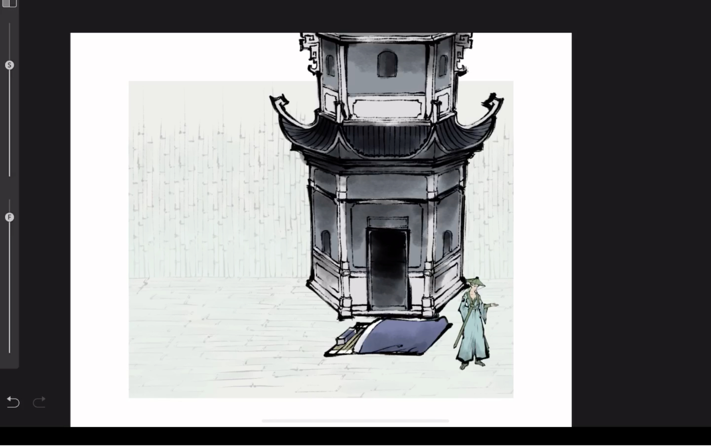 项目2水墨风建筑绘画过程
