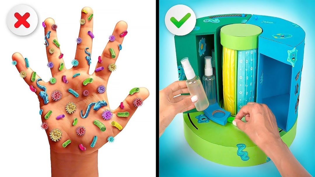 机智小山姆:DIY自动手部消毒机和口罩和手套收纳,简单有实用!