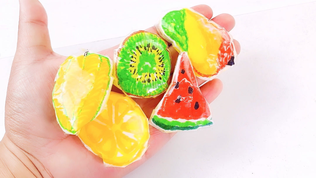 用纸巾做玩具,纸巾水果捏捏乐,小巧可爱柔软有弹性