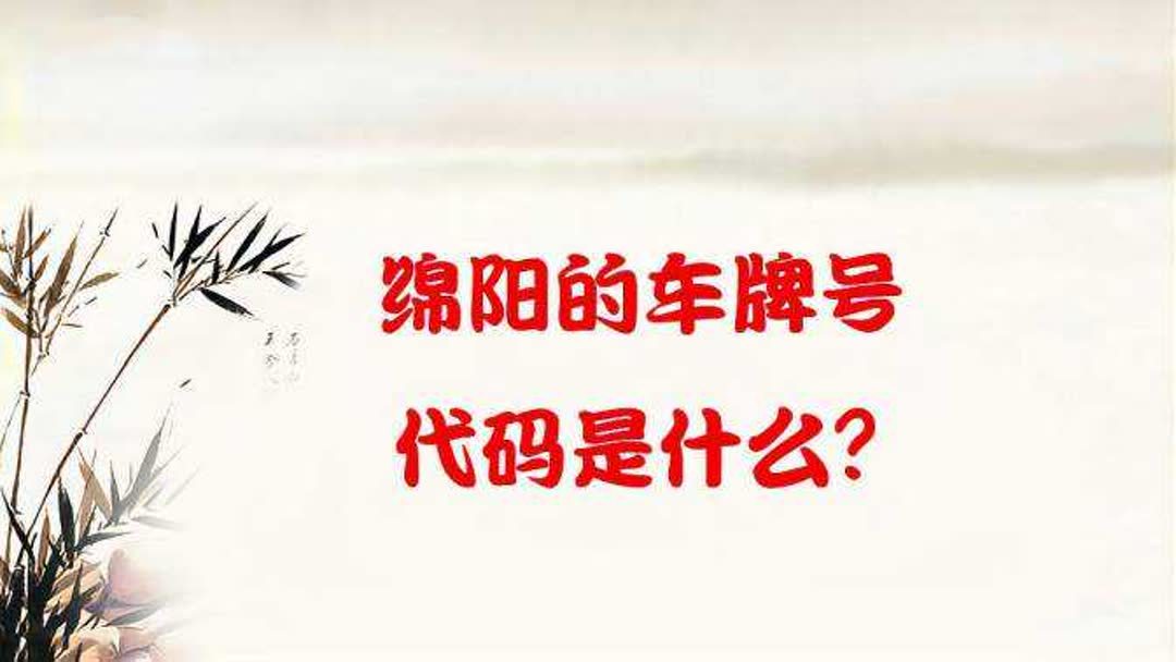 绵阳的车牌号代码是什么?