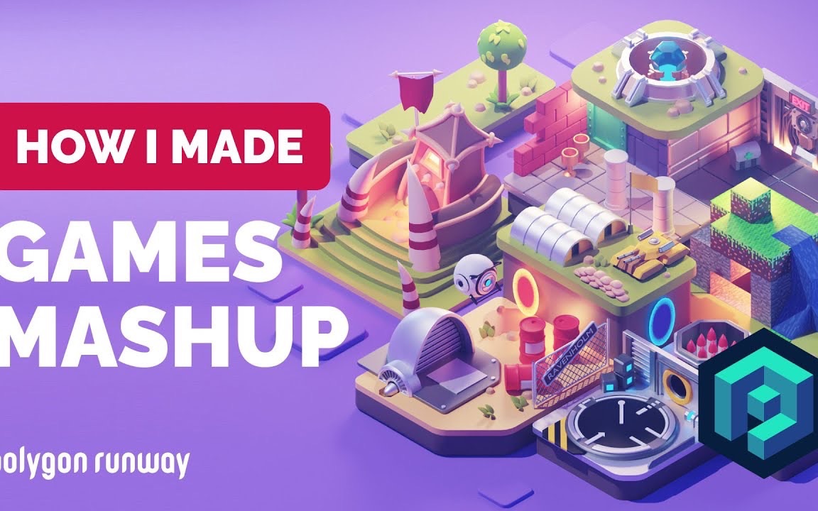 Blender 3.3 电脑游戏混搭插图3D建模过程