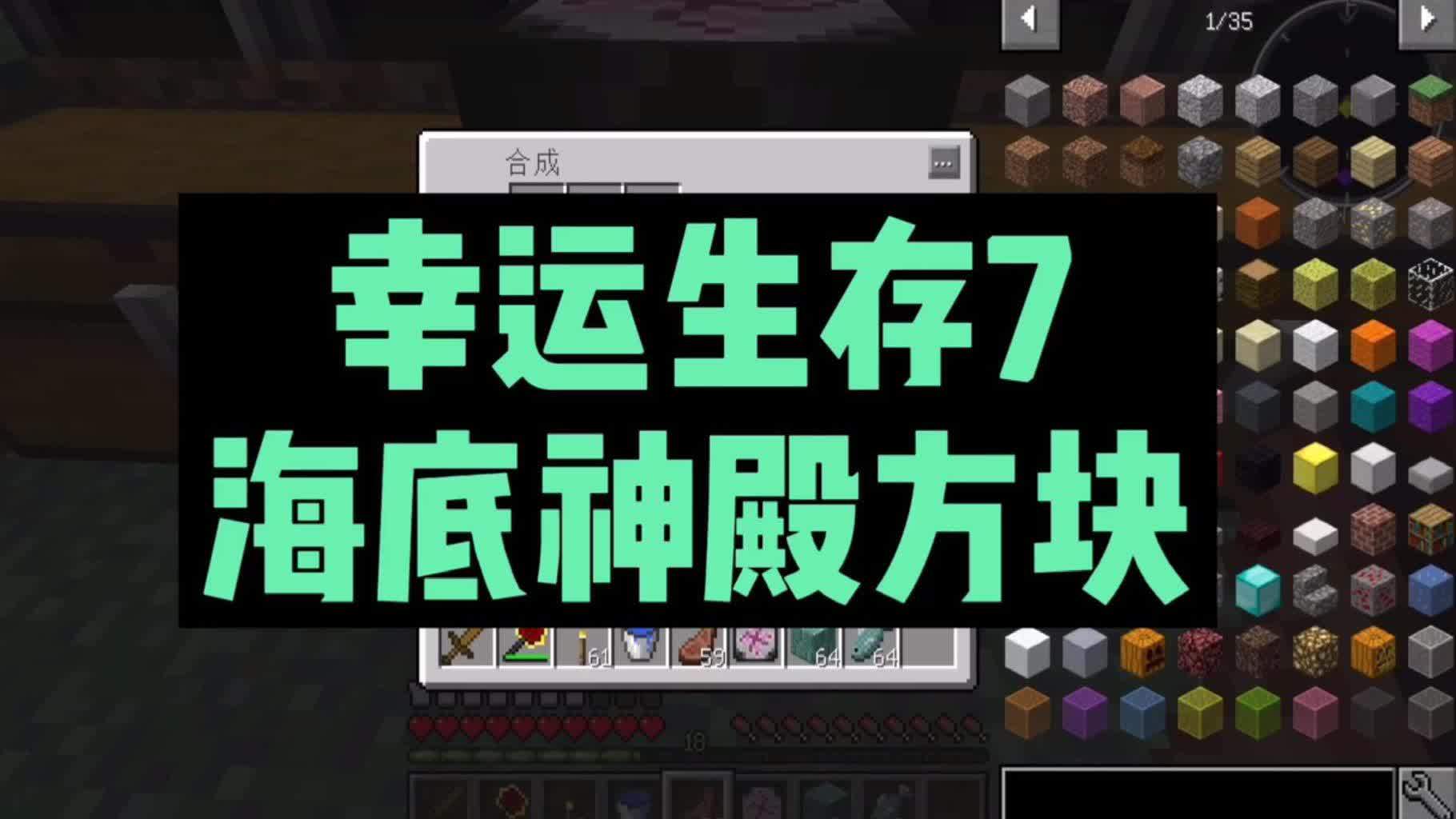 我的世界幸运生存海底神殿方块