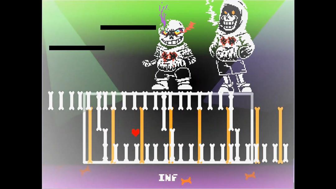 传说之下战斗模拟器:sans兄弟大团结,龙骨炮闪的眼瞎