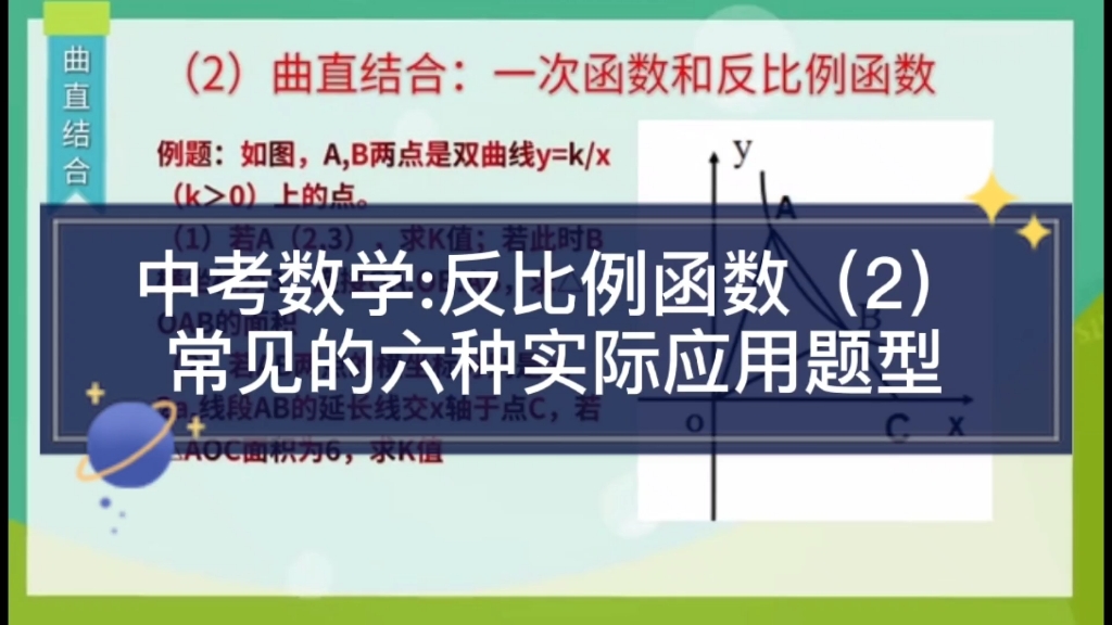 中考数学:反比例函数(2)常见的六种题型