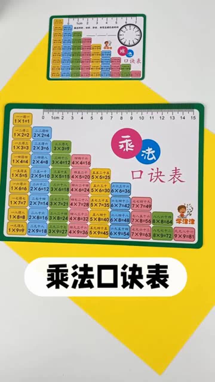 下个学期孩子就要学习乘法口诀了,给他准备了个口诀卡表,耳濡目染地...