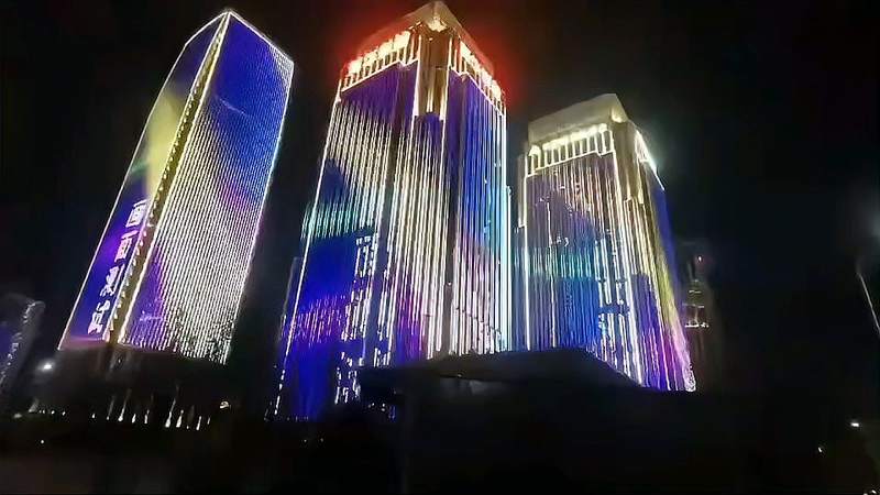 LED线条灯生产厂家--楼体联动亮化工程案例--亿帆光电