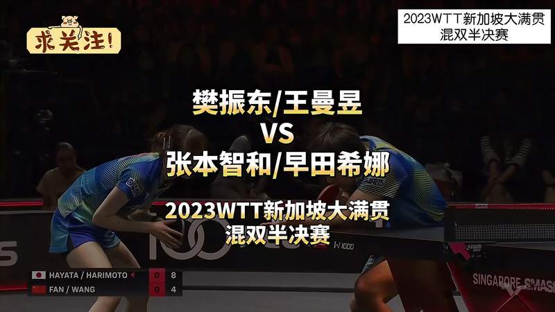 樊振东_王曼昱VS张本智和_早田希娜2023WTT新加坡大满贯半决赛