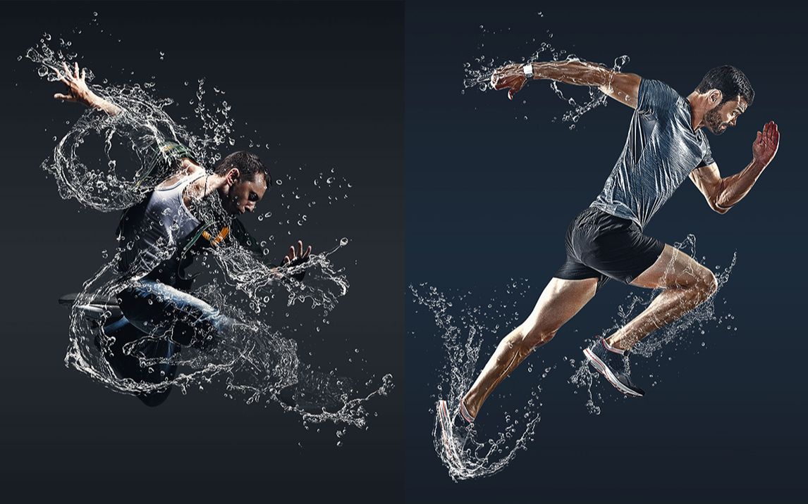 人物合成动感水花飞溅效果PS动作素材教程