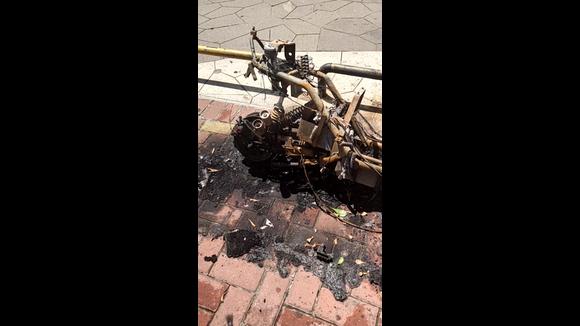 电动车自燃,雨天一定放好电动车,负责一个就是后果!