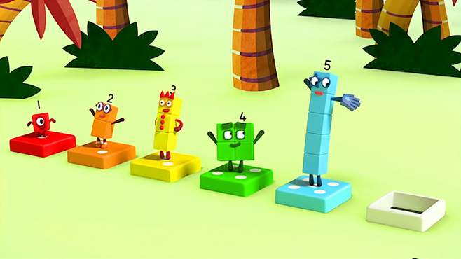 数字方块动画:学习数字大小排列顺序,看看数字1到5应该怎么排列