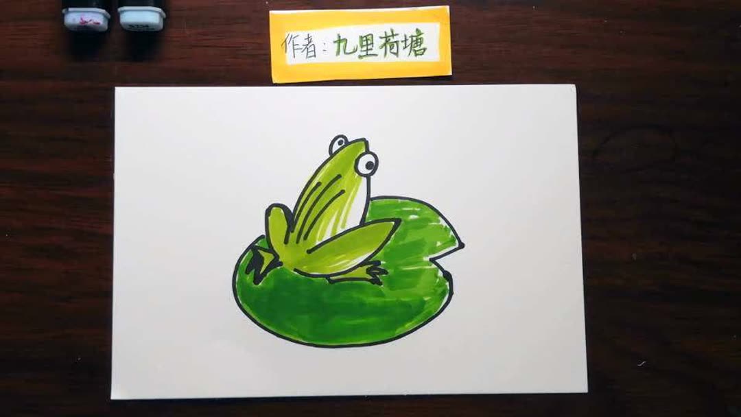 13 青蛙与荷叶 简笔画视频教程