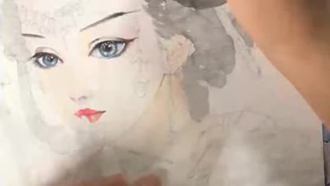 古风人物水彩插画视频教程