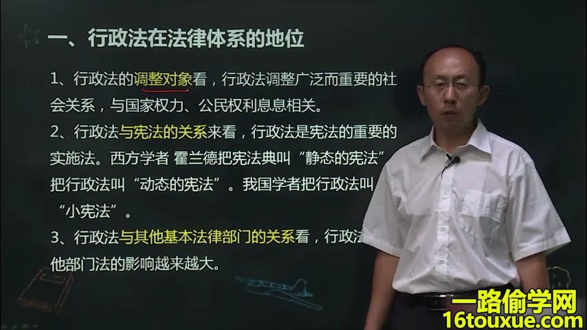 自考法学专业专科课程科目行政法学00261教学视频课程