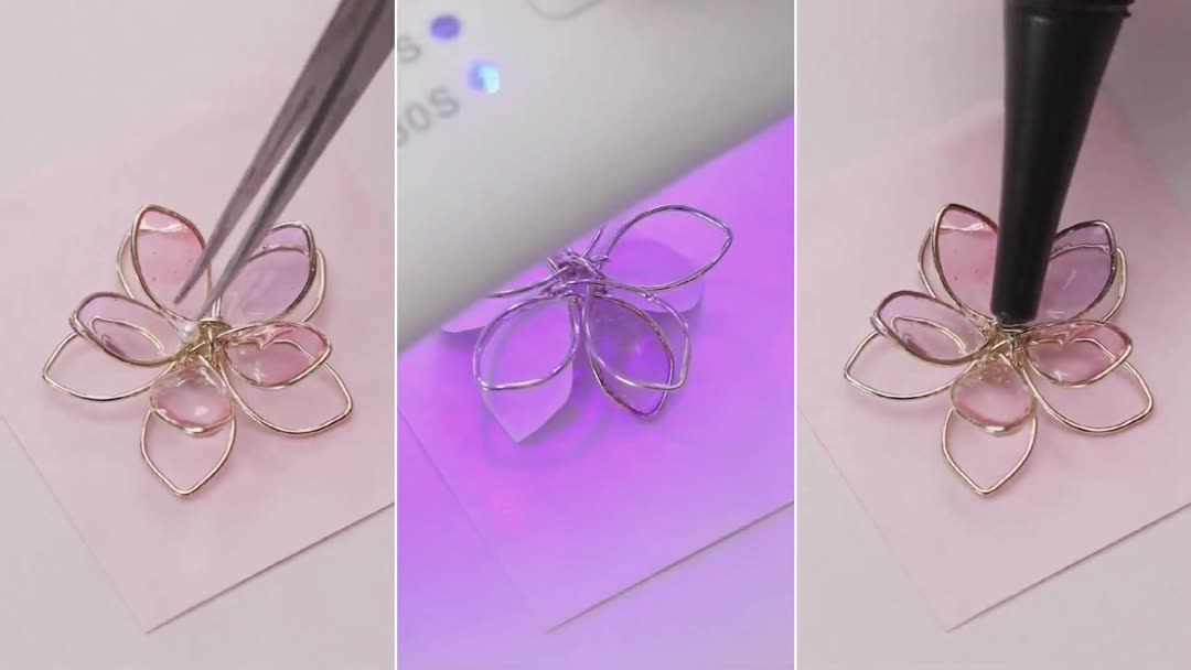 优雅气质的铜丝花朵项链DIY#手工diy