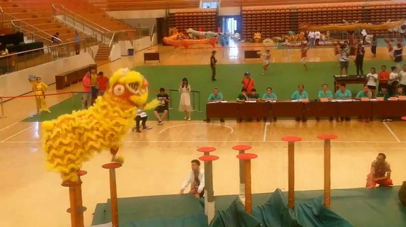 舞狮难得不是动作,而是狮形,真的很棒了!