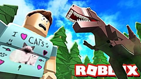 小格解说 Roblox恐龙猎人模拟器: 躲避霸王龙追击! 穿越侏罗纪世界! ...