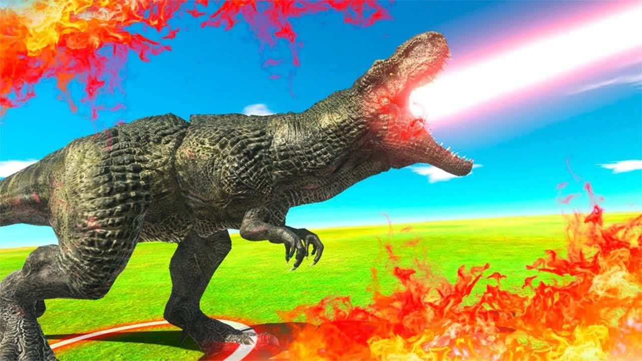 动物战争模拟器:霸王龙普龙合体,大战九头蛇和火箭大象!谁能赢