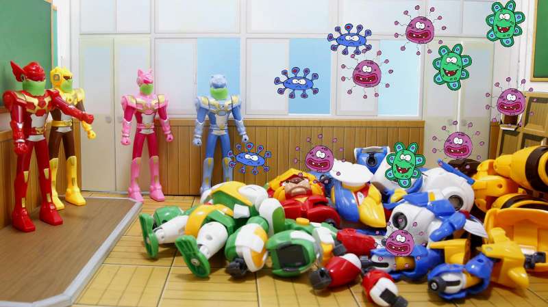 迷你特工队抗击新冠肺炎!开学第一天体温检测解救感染的星原小宝