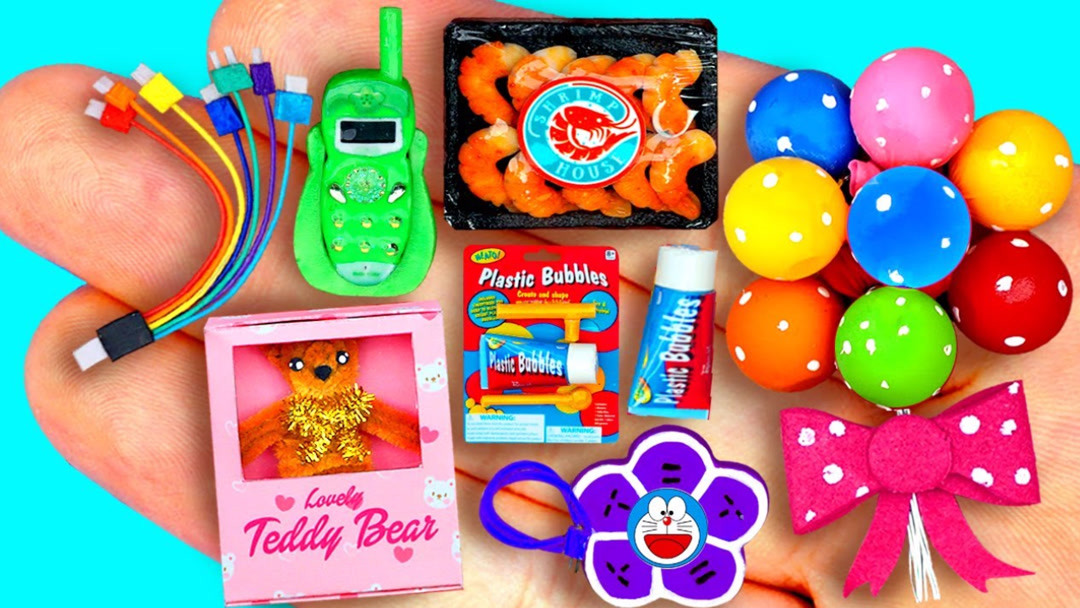 芭比玩具手工,制作精致的芭比日常用品,DIY迷你食品与日用品