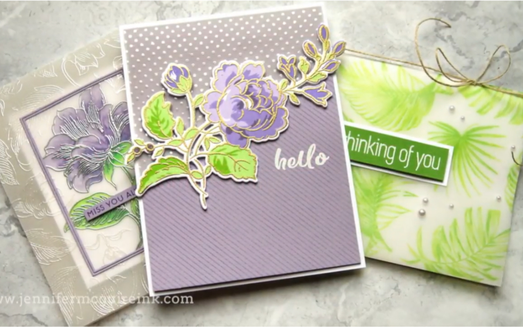 【卡片】J神利用altenew套色印章刀模制作三张卡片教程&套色印台色...