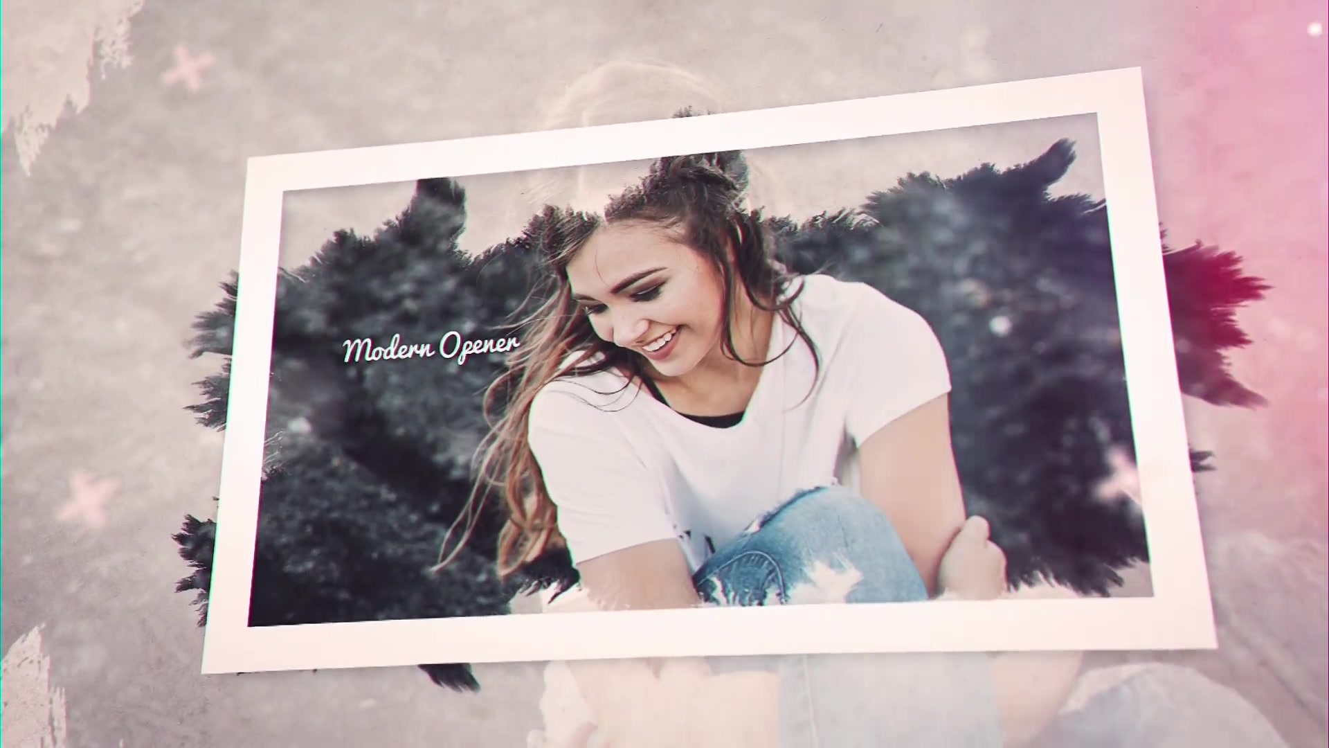 AE模版-旅拍/婚礼水墨晕染遮罩浪漫炫光相册照片展示