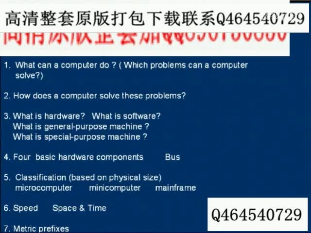 武汉理工大学 计算机英语 48讲 视频教程 精品课程