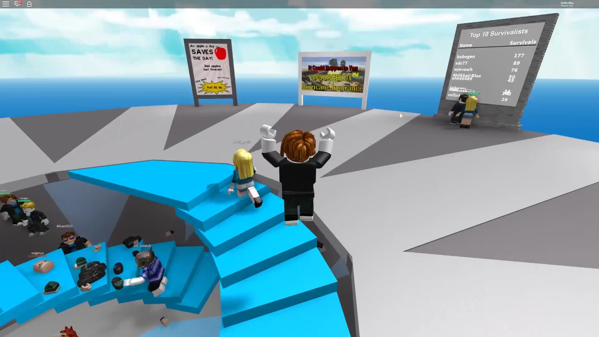 【咯咯多Roblox】自然灾害模拟器 逃离龙卷风被队友拉住裤子