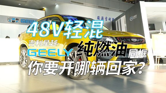 吉利星越48V轻混和纯燃油同框,你开哪一辆回家?