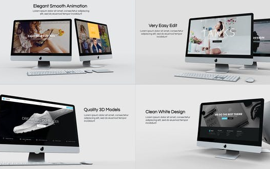 AE模板-苹果电脑样机视频电脑样机展示的网站介绍视频网页介绍说明...