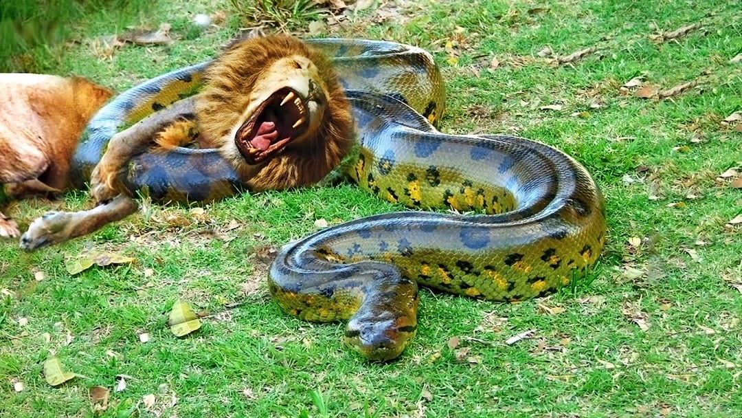 动物世界:丛林里的巨大蟒蛇,太可怕了!场面既精彩又惊险!