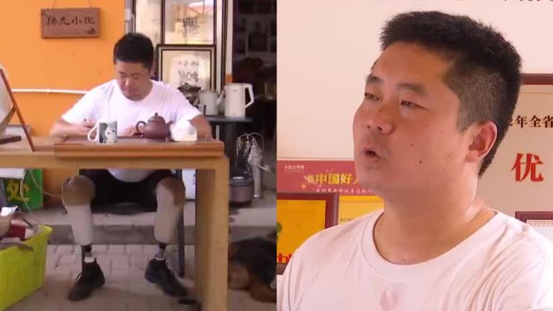 男子双腿截肢5年后戴着假肢做公益:已帮助过上千名残疾人