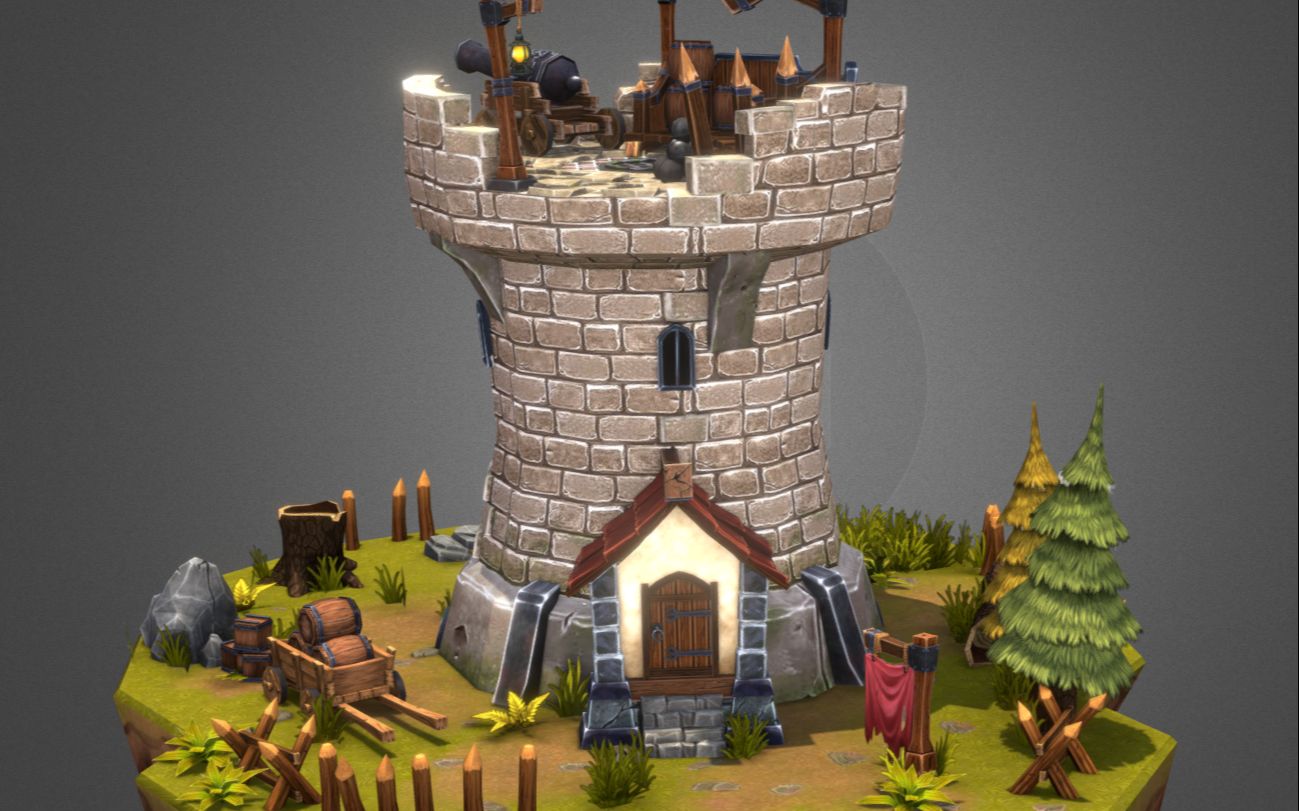 Maya场景建模:炮塔模型制作教程