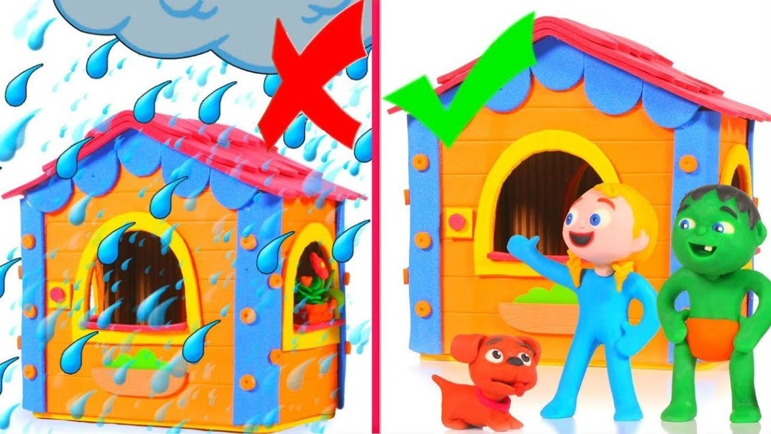 乐乐走定格动画:新房子与旧房子的儿童卡通!