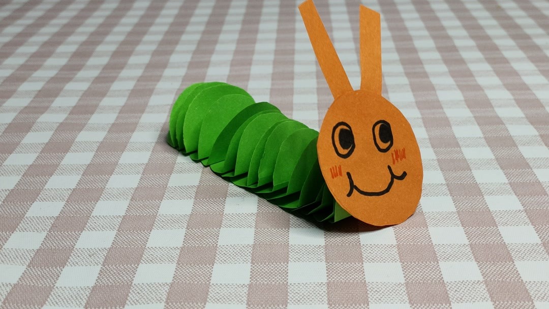 儿童手工制作立体DIY毛毛虫,简单漂亮,手工折纸教程