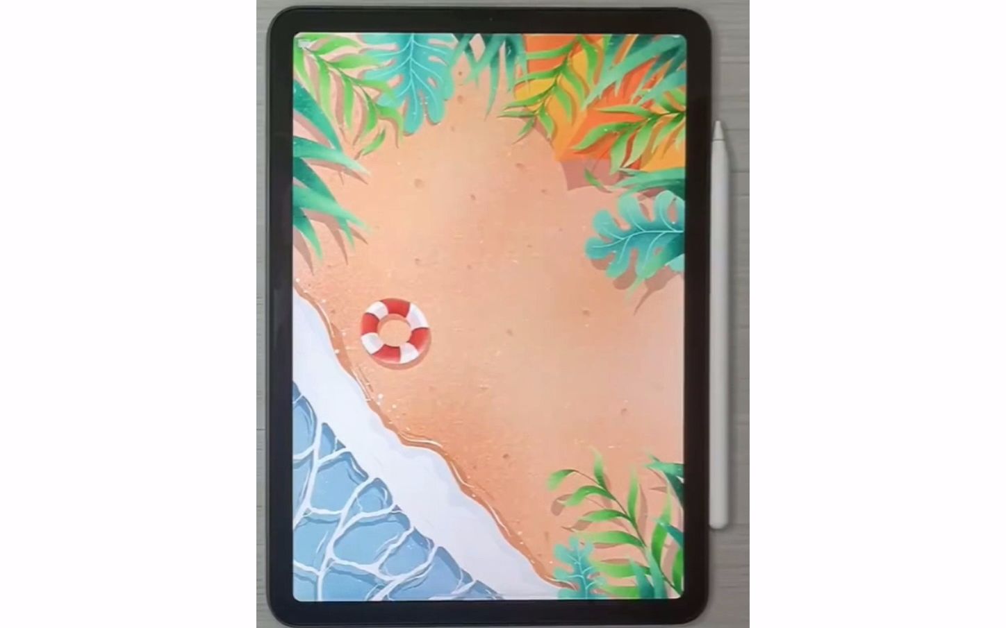 ipad绘画教程跟我一起学画画“撞进夏天日的海风里~”