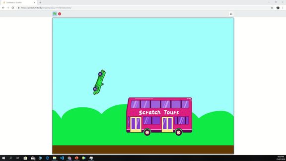 儿童学习计算机代码13-1:第一个人工智能动画演示:感应公车
